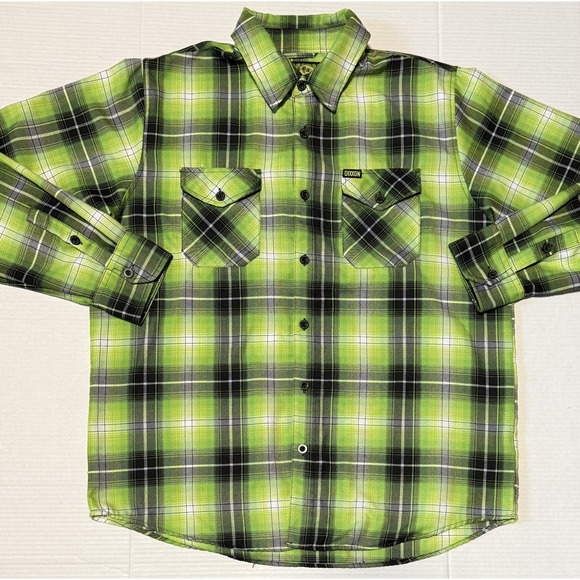 DIXXON | Shirts | Dixxon Flannel Arsenic Poison Series Mens Plaid Lime ...